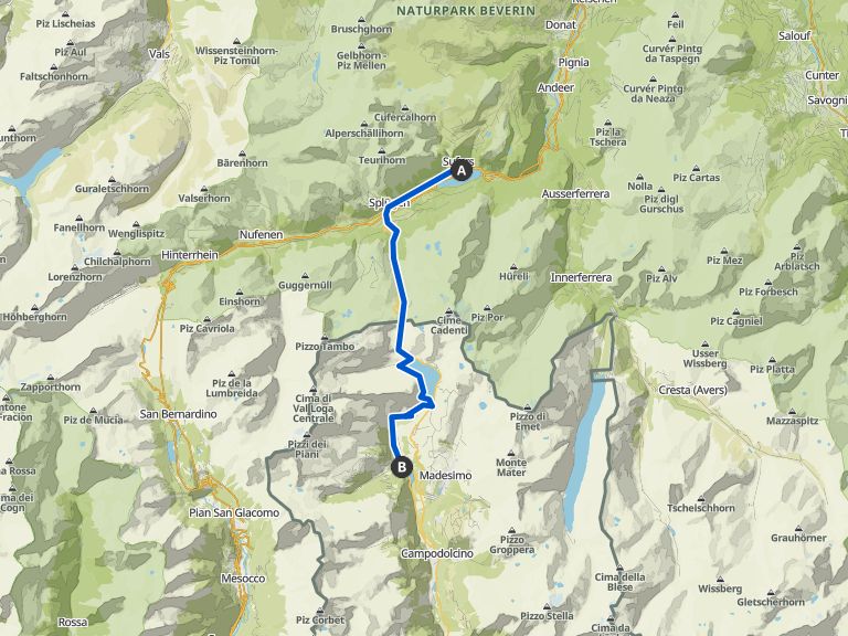 🇨🇭/🇮🇹 Via Spluga Tag 2: Sufers - Isola | escursione | komoot